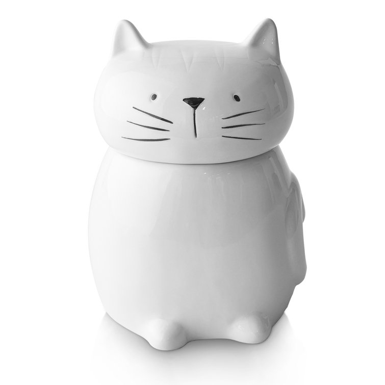 Y YHY 40 Oz Ceramic White Cat Treat Cookie Jar With Cute Cat Design, Food Jar - Wayfair Canada